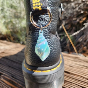 Acrylic Holographic Conch Shell Seashell Metal Grunge Boot Charm With ...