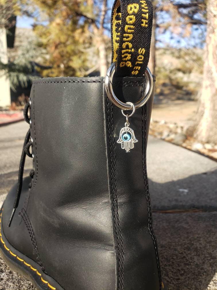 Silver Hamsa Hand Evil Eye Boot Charm With Spinning Blue Evil | Etsy