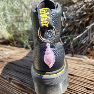 Acrylic Holographic Conch Shell Seashell Metal Grunge Boot Charm With ...