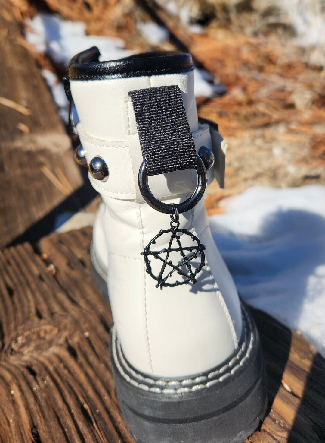 Twig Pentacle Metal Grunge Boot Charm With 3 Color Options - Etsy