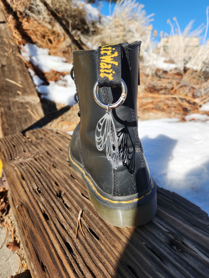 Butterfly Fairy Wing Metal Grunge Boot Charm choice of Gold - Etsy