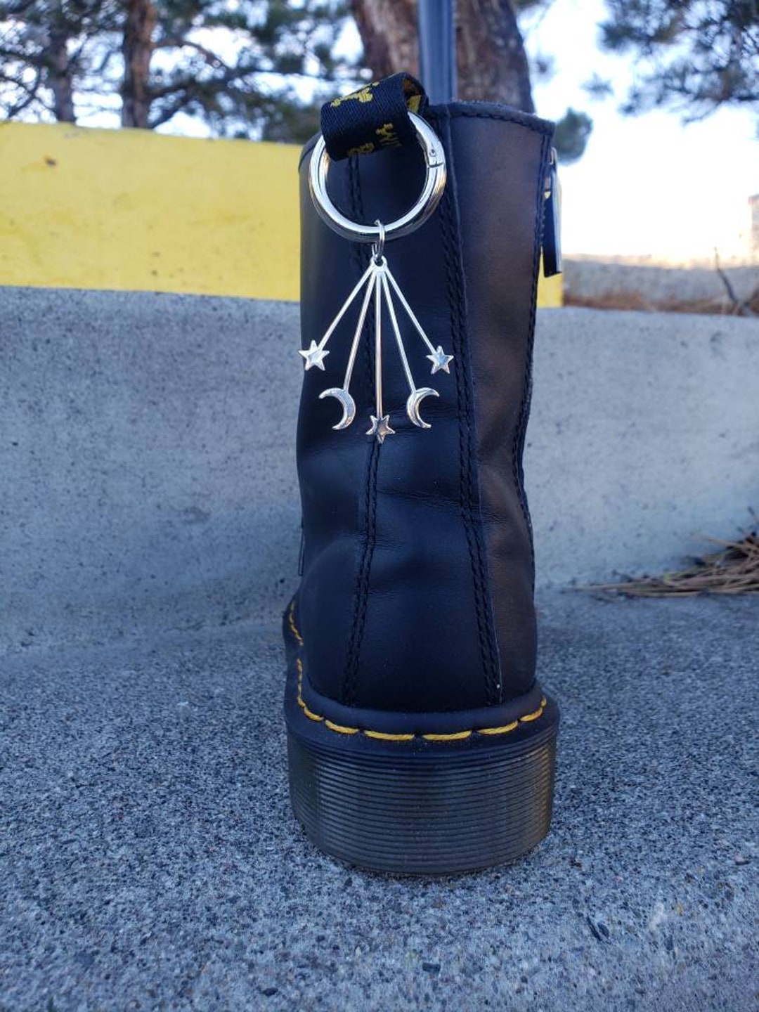 Silver Moon & Stars Metal Grunge Boot Charm With Matching Hardware - Etsy