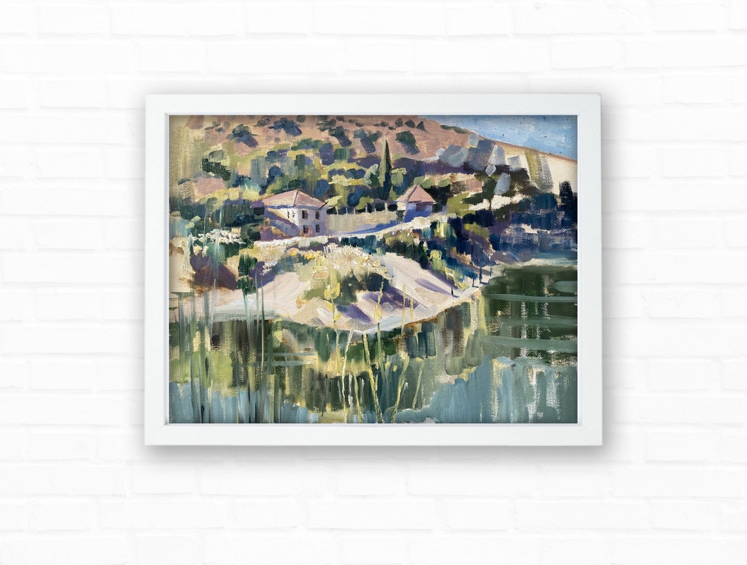 Cyprus Landscape. Original Oil Painting. Stretched Canvas. Wall Decor ...