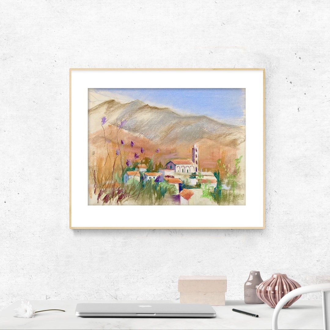 Original Pastel Painting on Special Paper. Cyprus Landscape. - Etsy