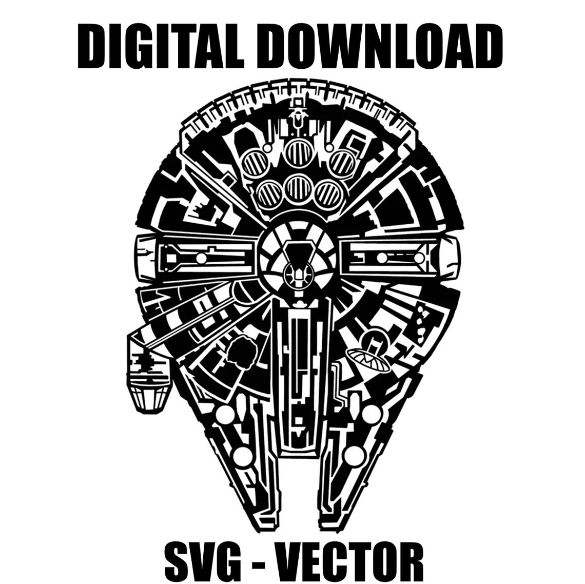 Starwars Vector Image SVG . Millennium Falcon . Digital Download ...