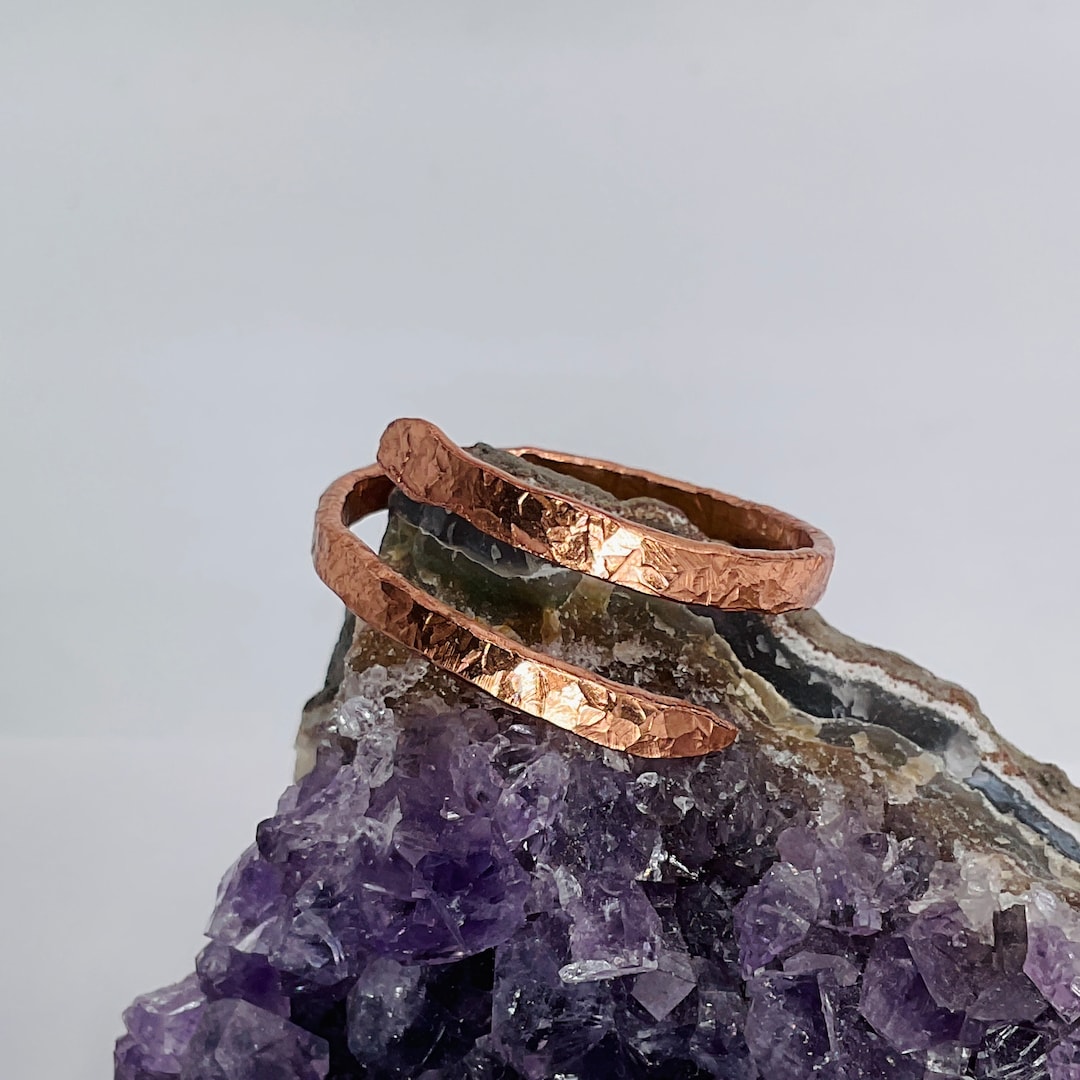Copper Ring Size 10.5 Serpent Snake Textured Hammered Handcrafted Made ...