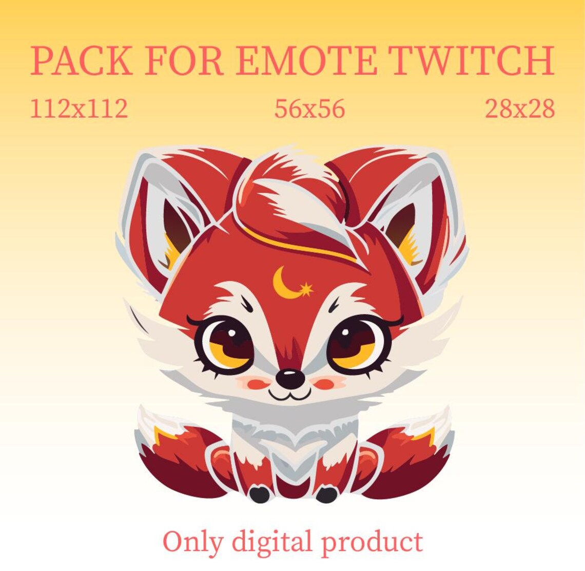 Kawaii Fox Emote for Twitch | Unique Design for Streamers | Custom ...