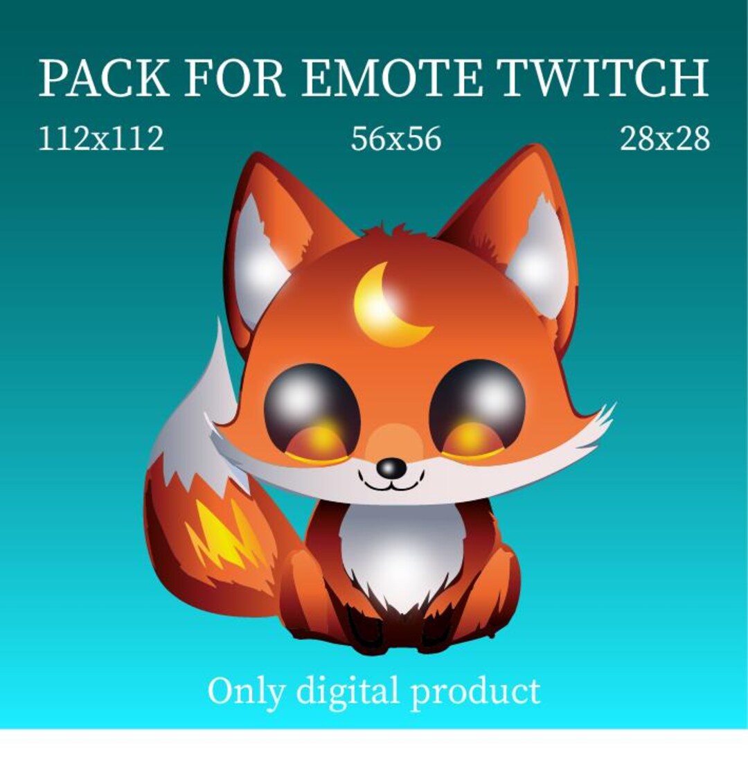 Fox Emote for Twitch | Cute Custom Emoticons | Graphics for Streamers ...