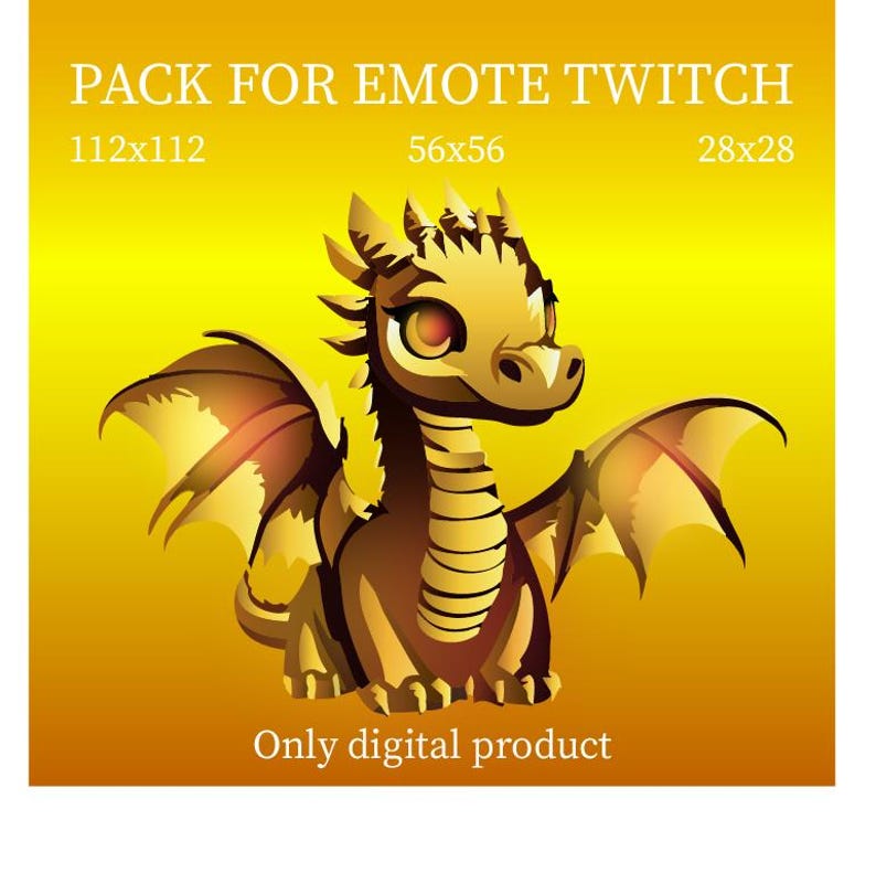 Golden Dragon Emote for Twitch - Static and Unique! - Etsy