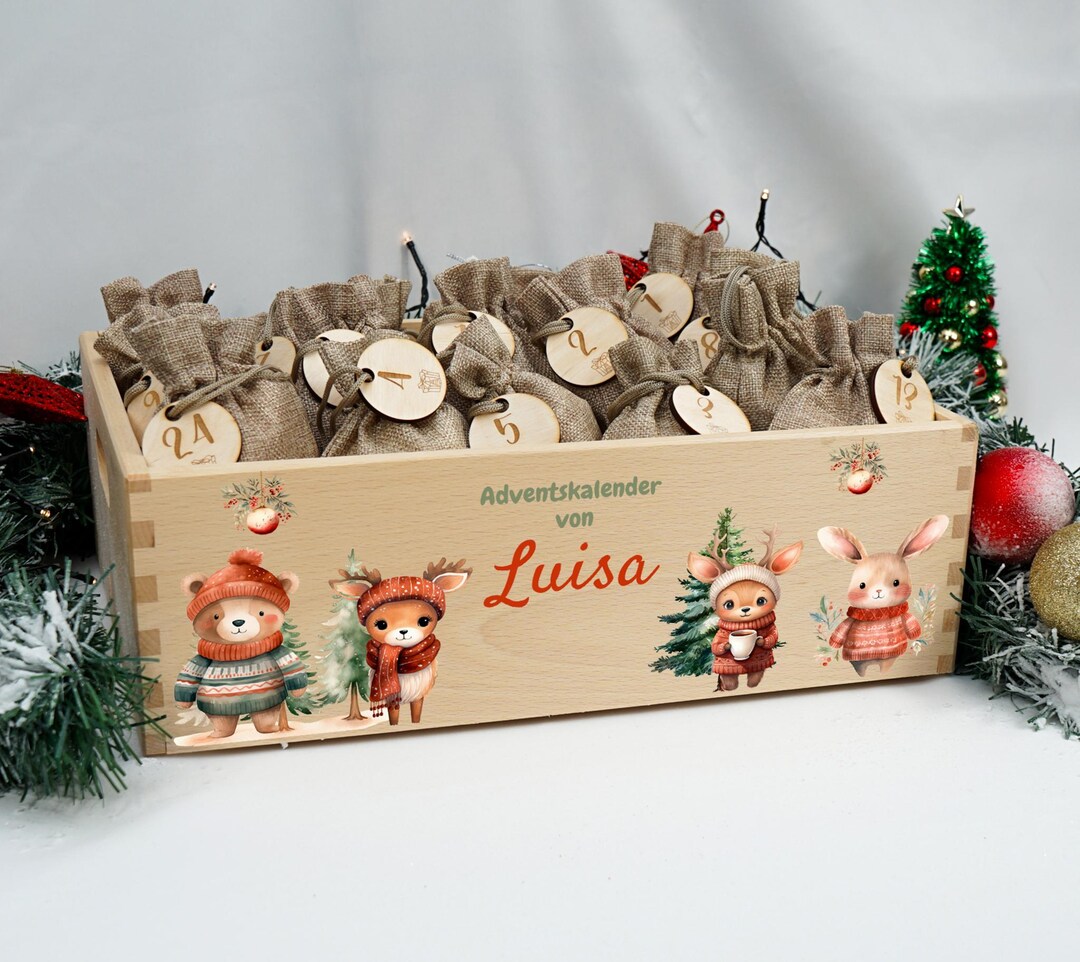 Personalized Advent Calendar Personalized Wooden Advent Box Christmas ...