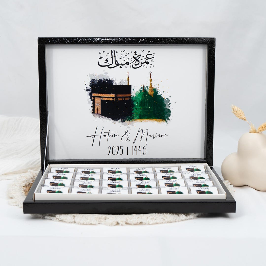 Personalized Chocolate Box - Umrah Mubarak Gift - Guest Gift in Various ...
