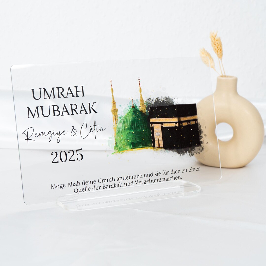 Personalized Umrah Acrylic Sign Umrah Mubarak Umre Hatirasi Umre Hediye ...