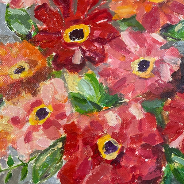 Zinnia Painting - Etsy