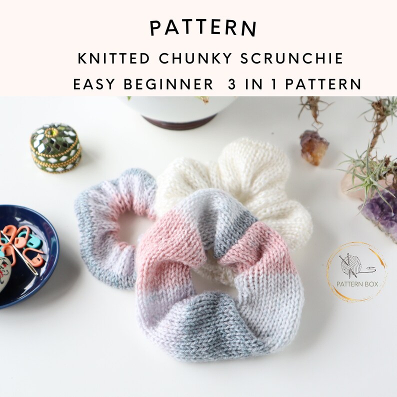 Knitted Cotton Scrunchie Pattern That’s Great for Beginners and as a Do ...