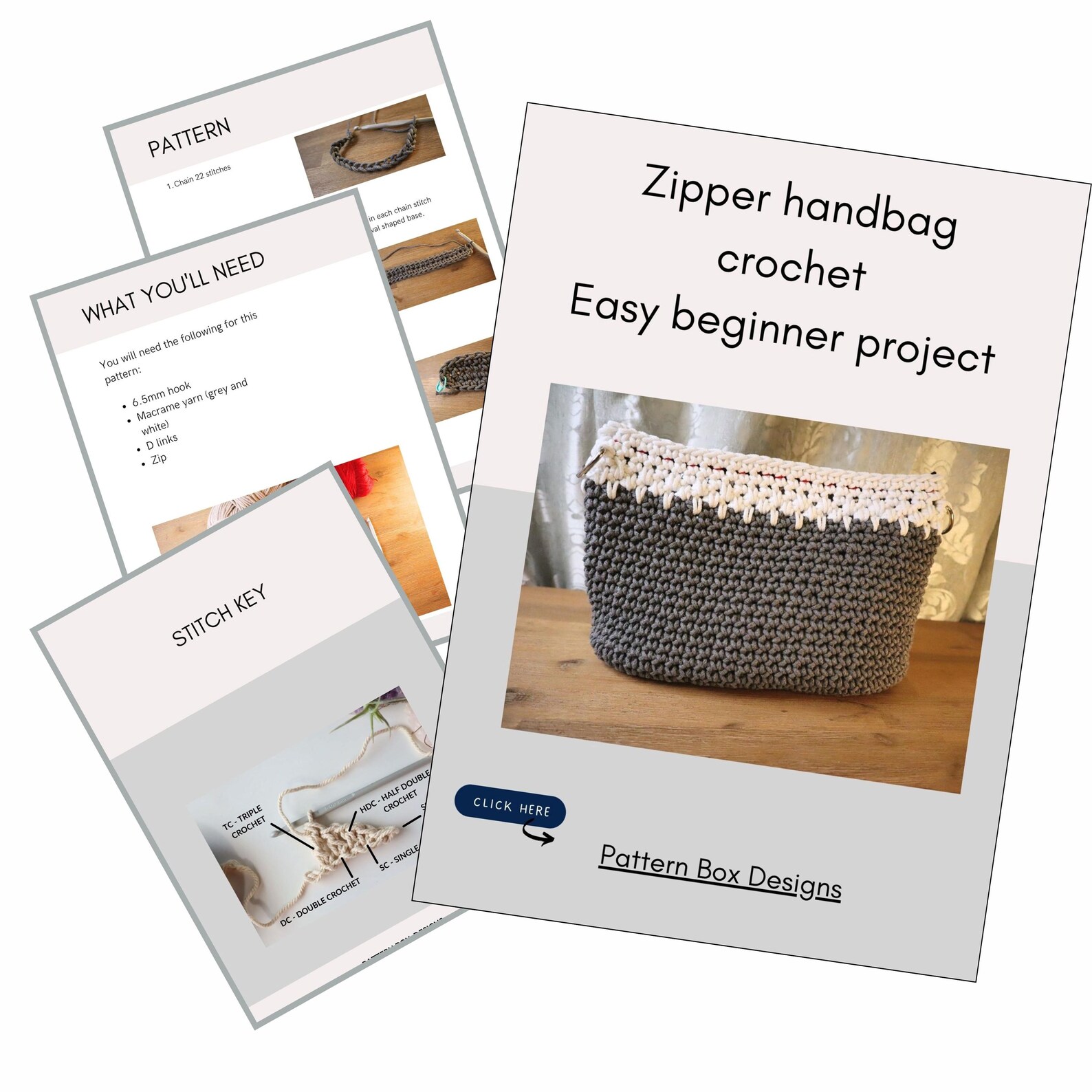 Chunky Crochet Zipper Bag Pattern – Easy Beginner Purse With Spike ...