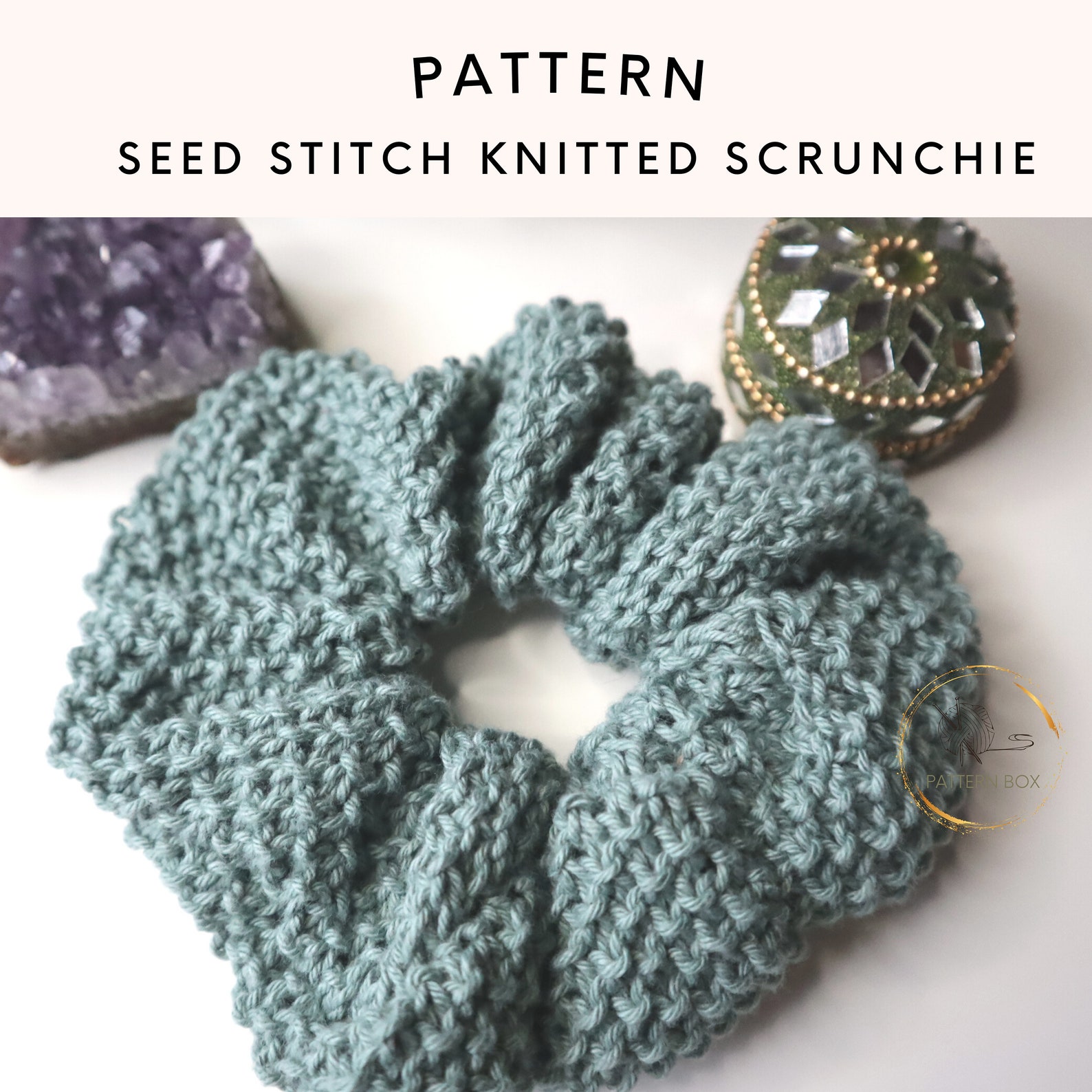 Seed Stitch Scrunchie Knitting Pattern – Easy & Cozy DIY Hair Accessory ...