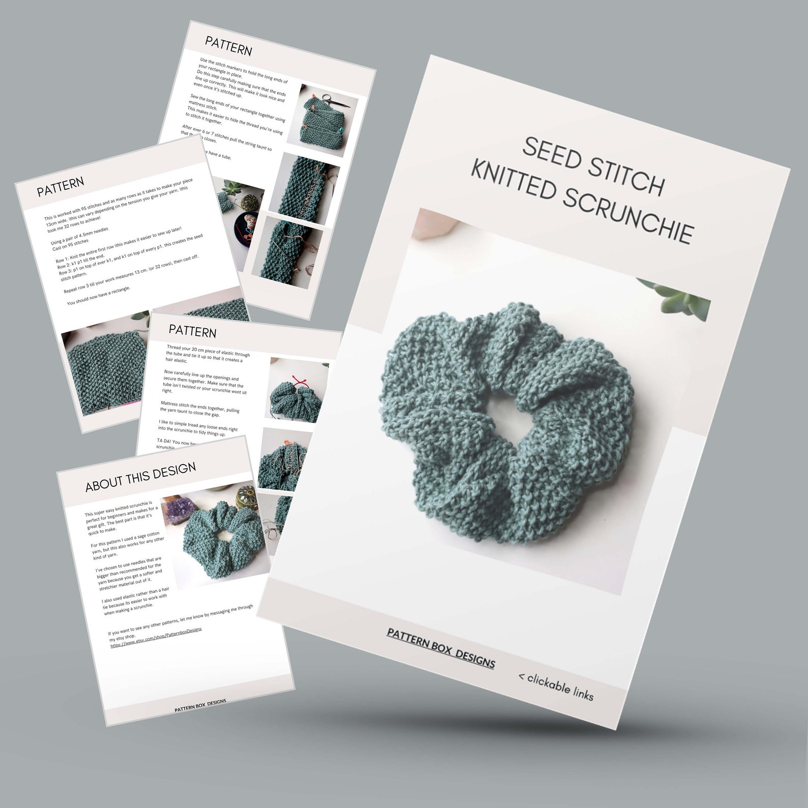 Seed Stitch Scrunchie Knitting Pattern – Easy & Cozy DIY Hair Accessory ...