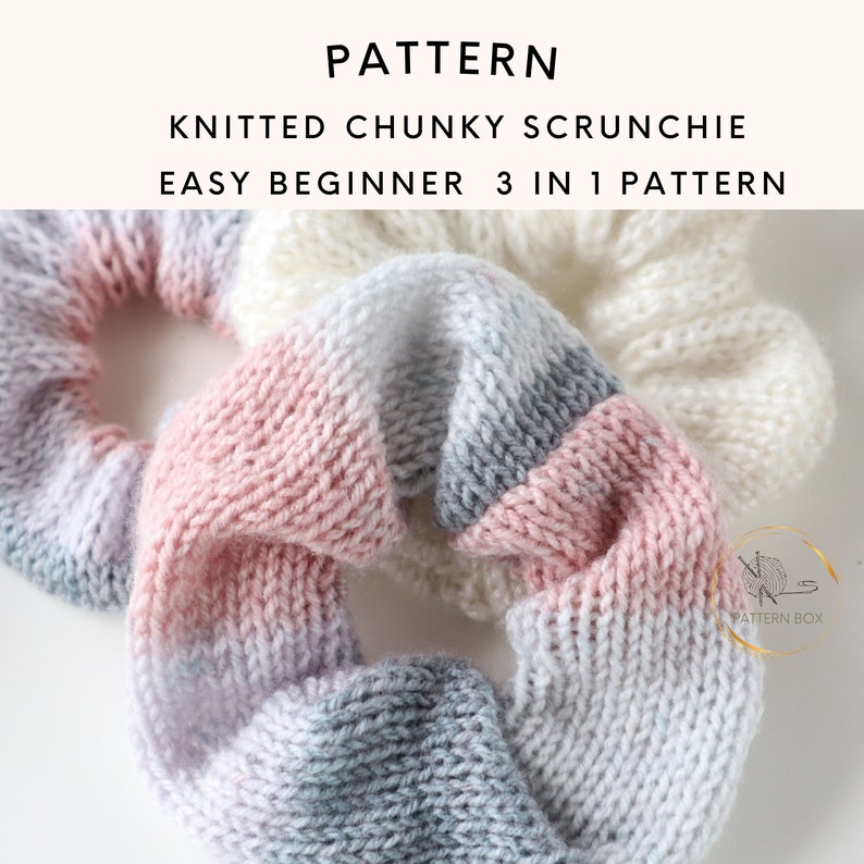 Knitted Cotton Scrunchie Pattern That’s Great for Beginners and as a Do ...