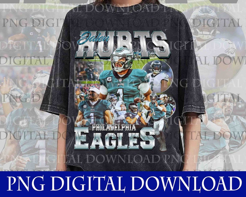 Retro Jalen Hurt Bootleg PNG, Jalen Hurt Football Bootleg, Classic 90s ...