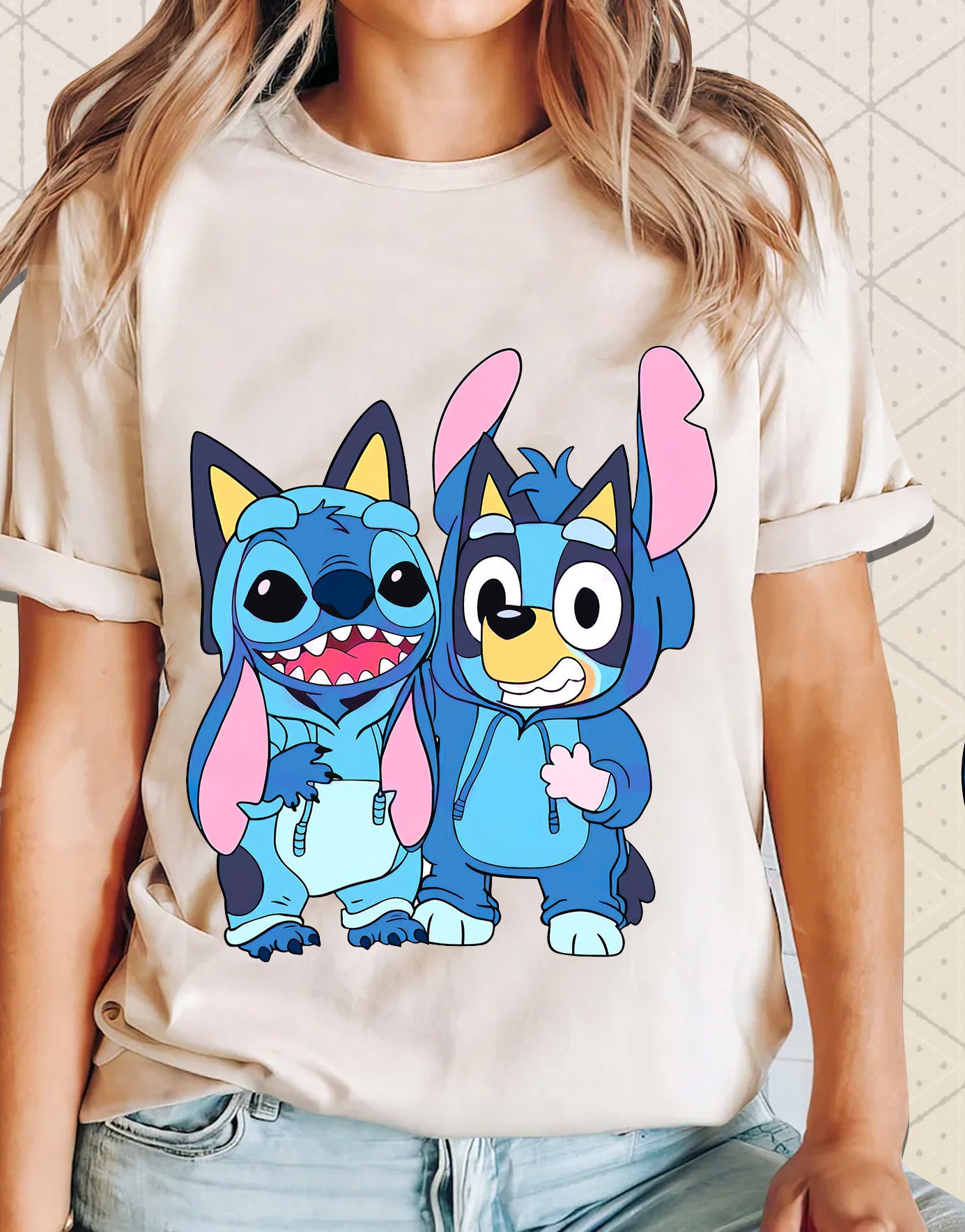 Stich Bluey Matching Shirt, Stitch Bluey Cosplay Shirt, Disneyworld ...