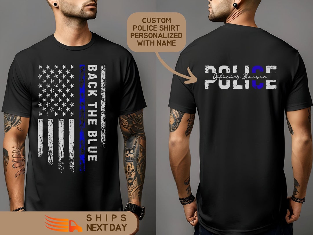 Thin Blue Line Shirt for Law Enforcement, Custom Police Gift Idea ...
