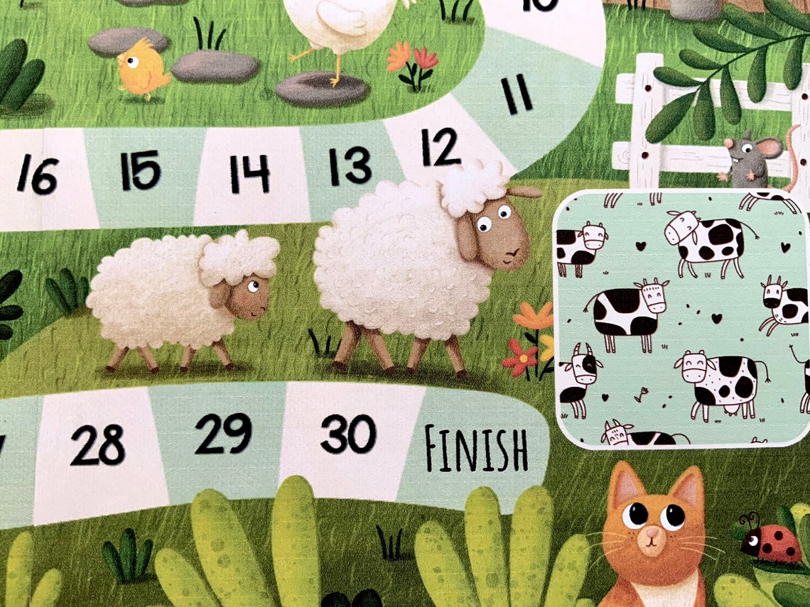 Board Game for Kids. Farm Animals. Who is Faster? First Board Game for ...