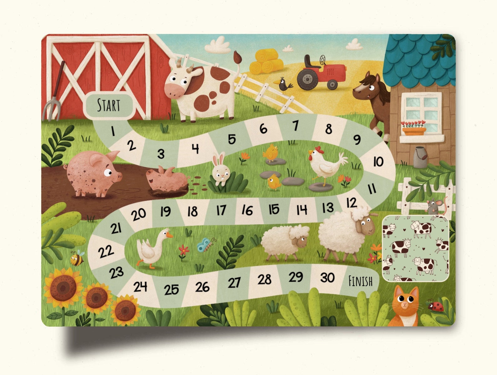 Board Game for Kids. Farm Animals. Who is Faster? First Board Game for ...