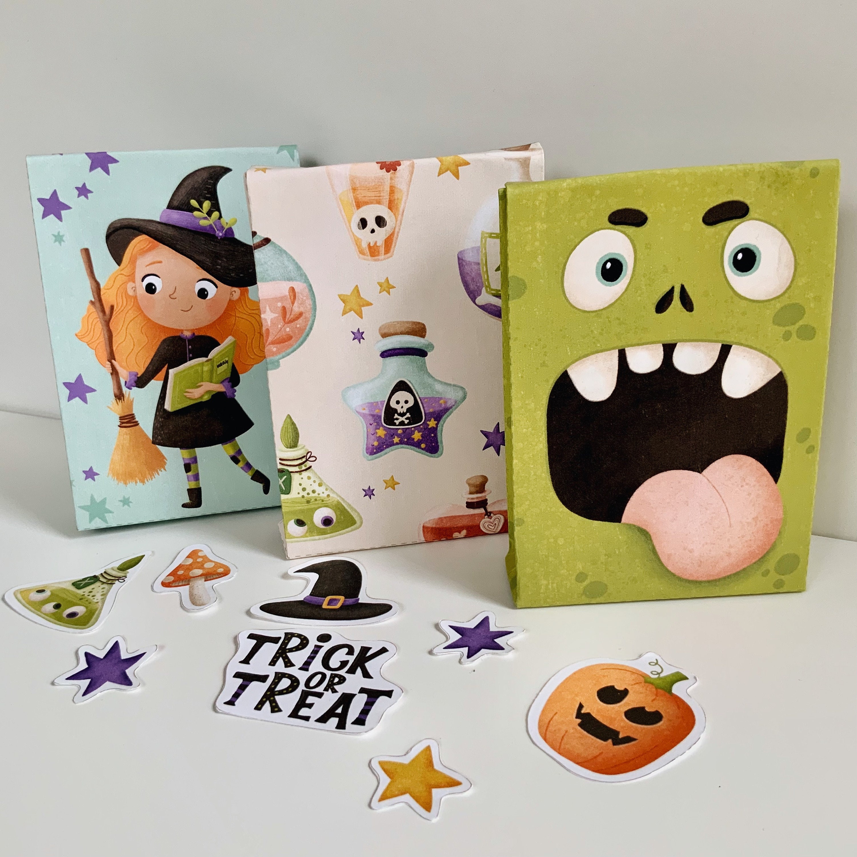 Printable Halloween Trick or Treat Bags Templates. DIY Bags Instant ...