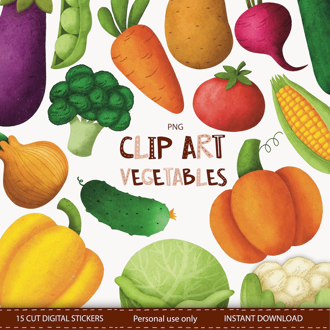 Clip Art Vegetables Pack for Digital Planner. Printable Stickers Set ...