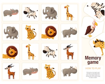 Forest Animals Memory Game: Montessori Toddler Activity (PDF File) - Etsy