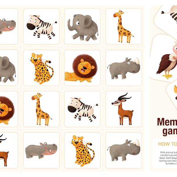 Memory Game Cards - Etsy