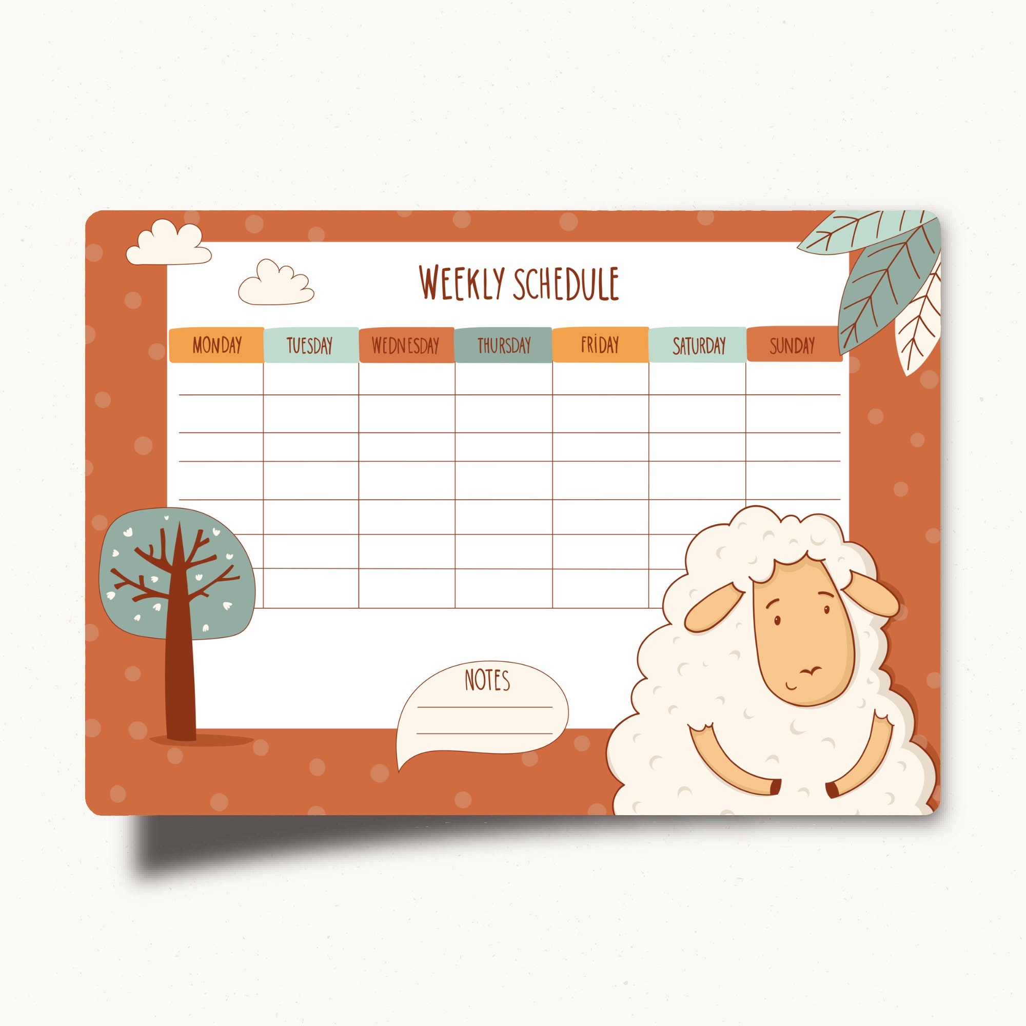 Printable Weekly Schedules Templates. School Daily Digital Planner for ...