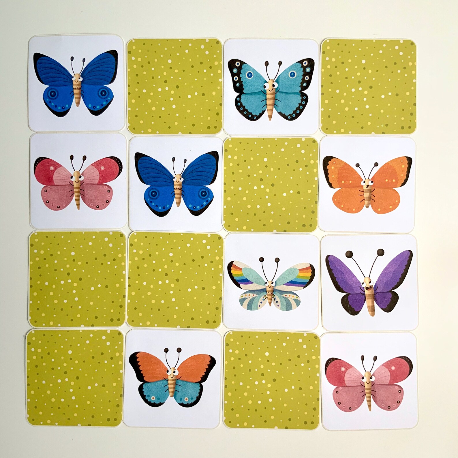 Butterfly Memory Cards for Kids. Montessori Educational Game for ...