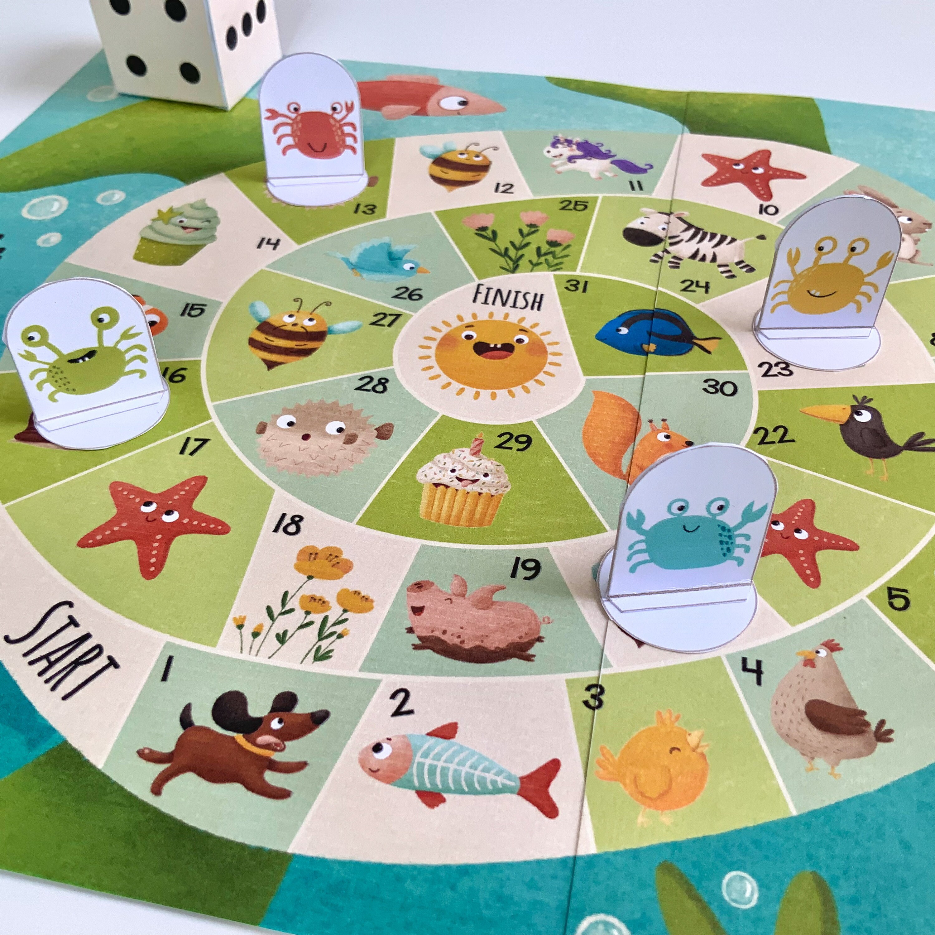 Board Game for Kids. Sea Turtle Race. Who is Faster First Board Game ...