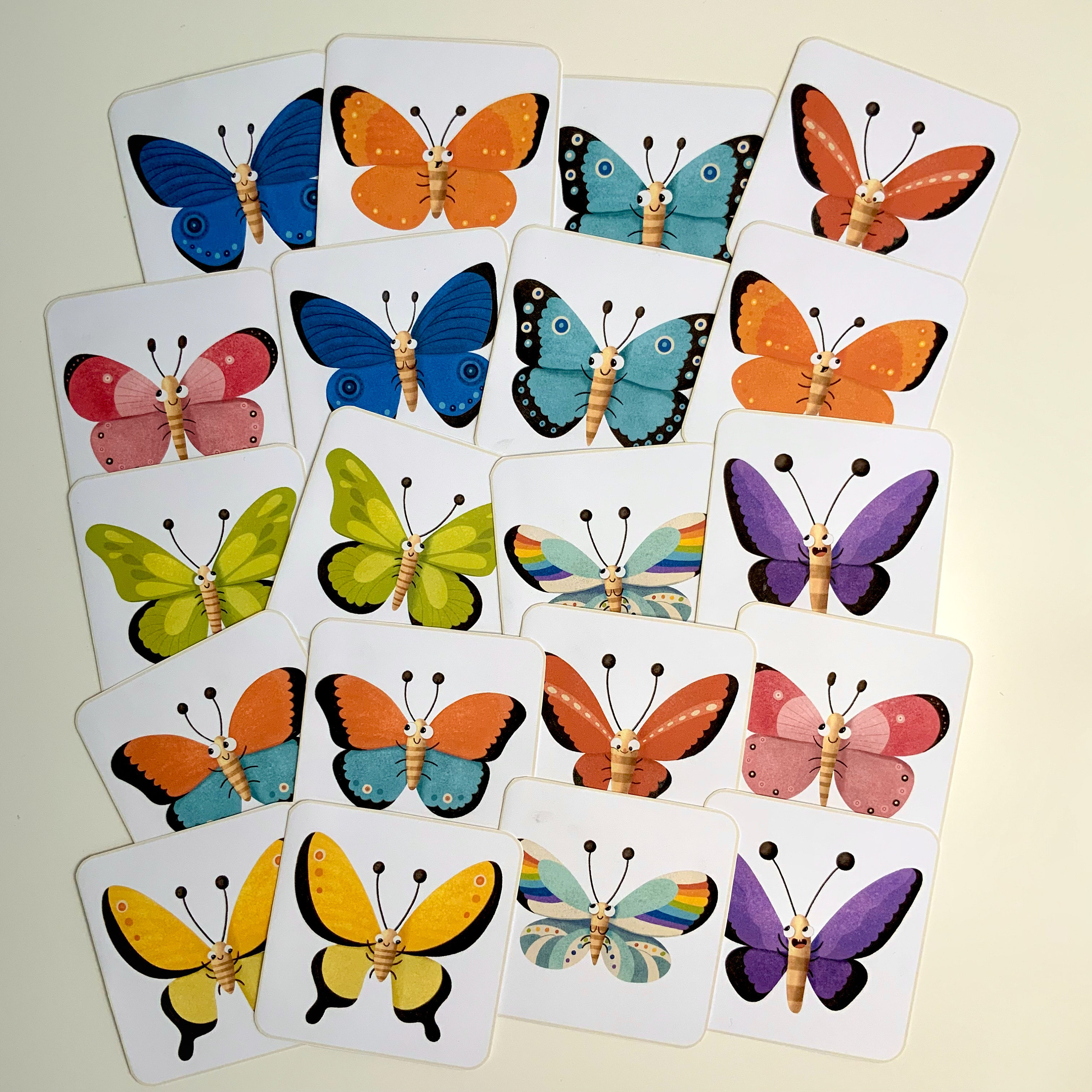 Butterfly Memory Cards for Kids. Montessori Educational Game for ...