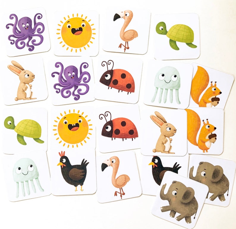 Animal Memory Game for Toddlers: Montessori Learning Cards (PDF File ...