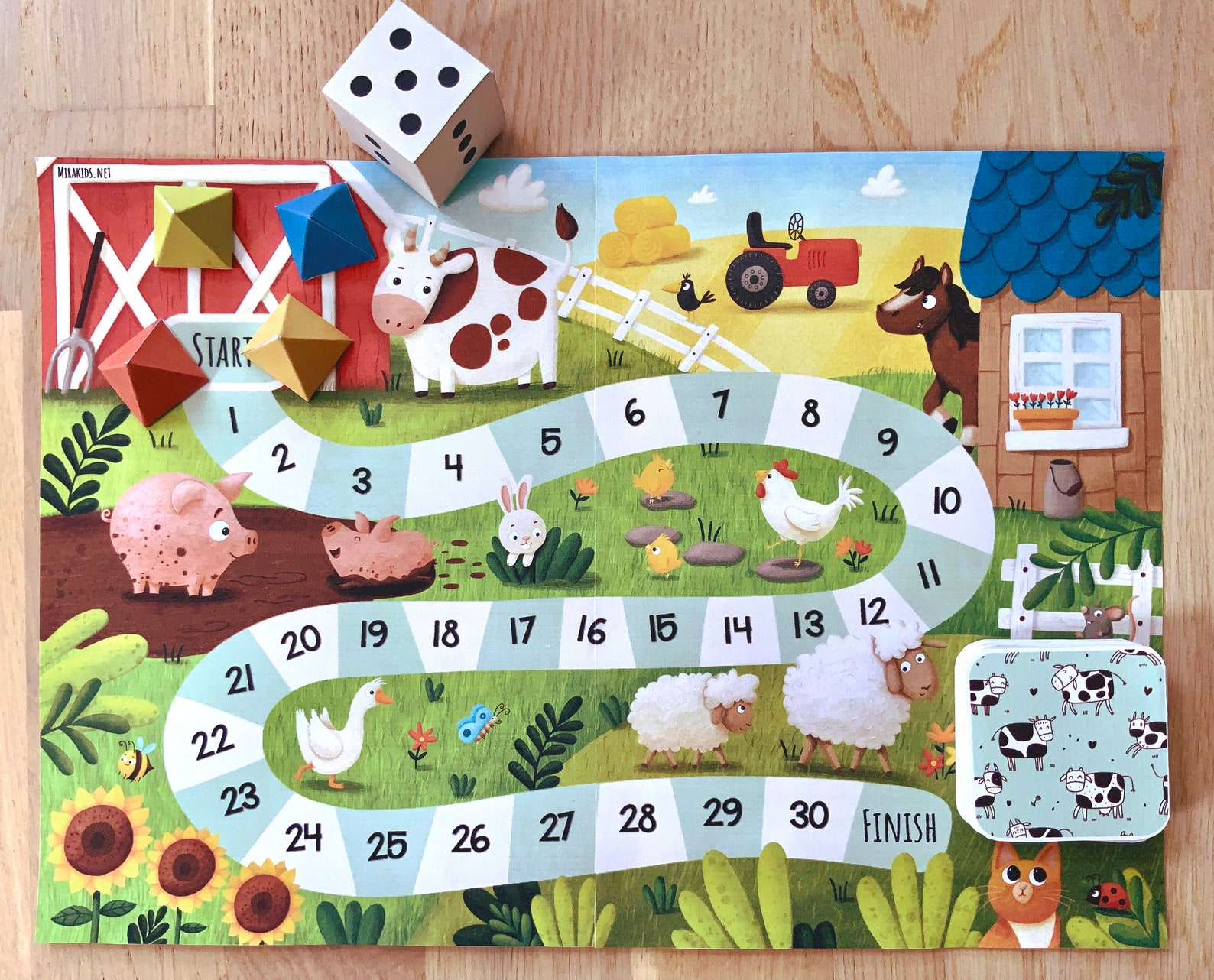 Board Game for Kids. Farm Animals. Who is Faster? First Board Game for ...