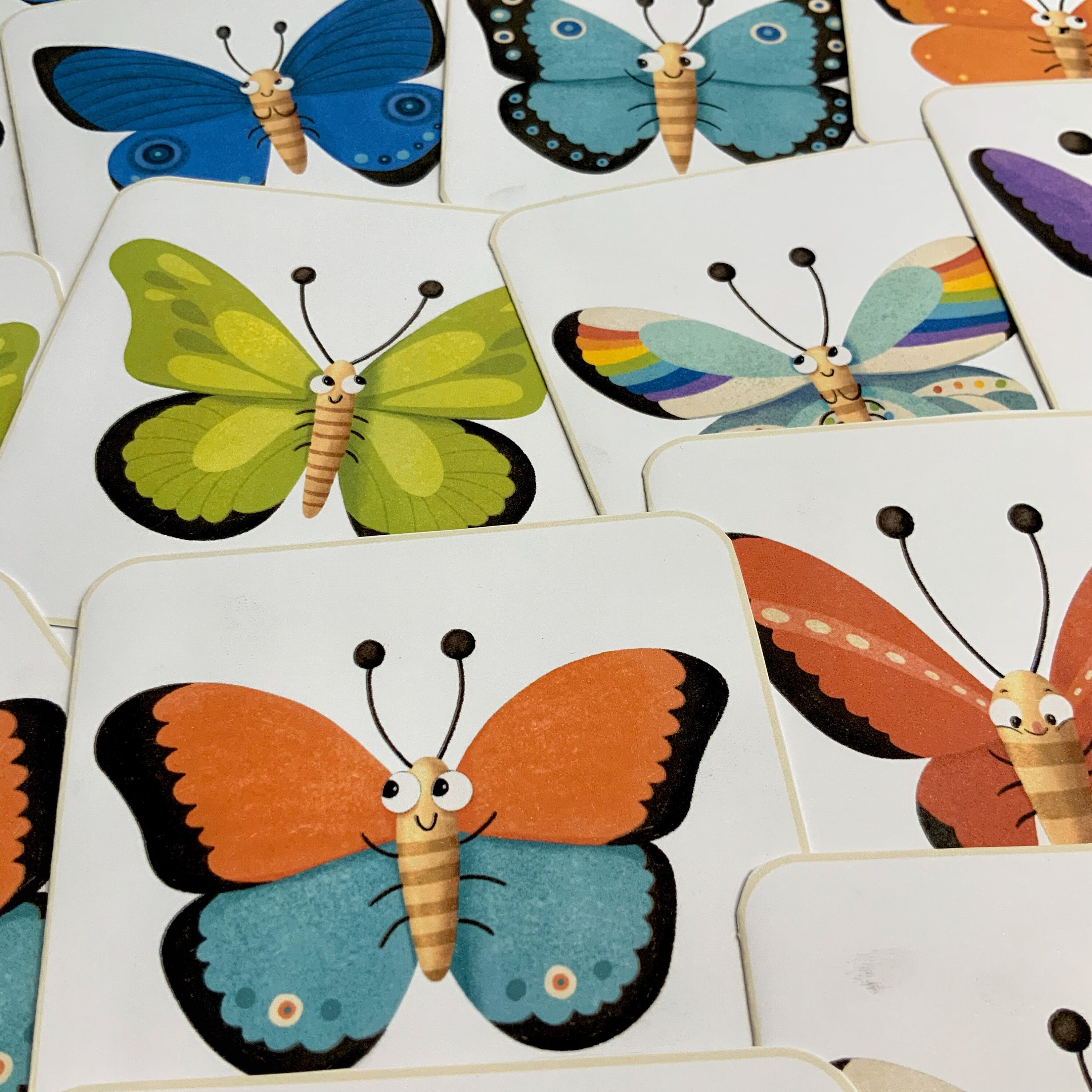 Butterfly Memory Cards for Kids. Montessori Educational Game for ...