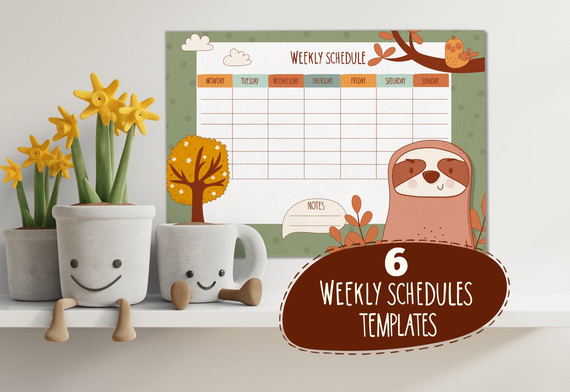 Printable Weekly Schedules Templates. School Daily Digital Planner for ...