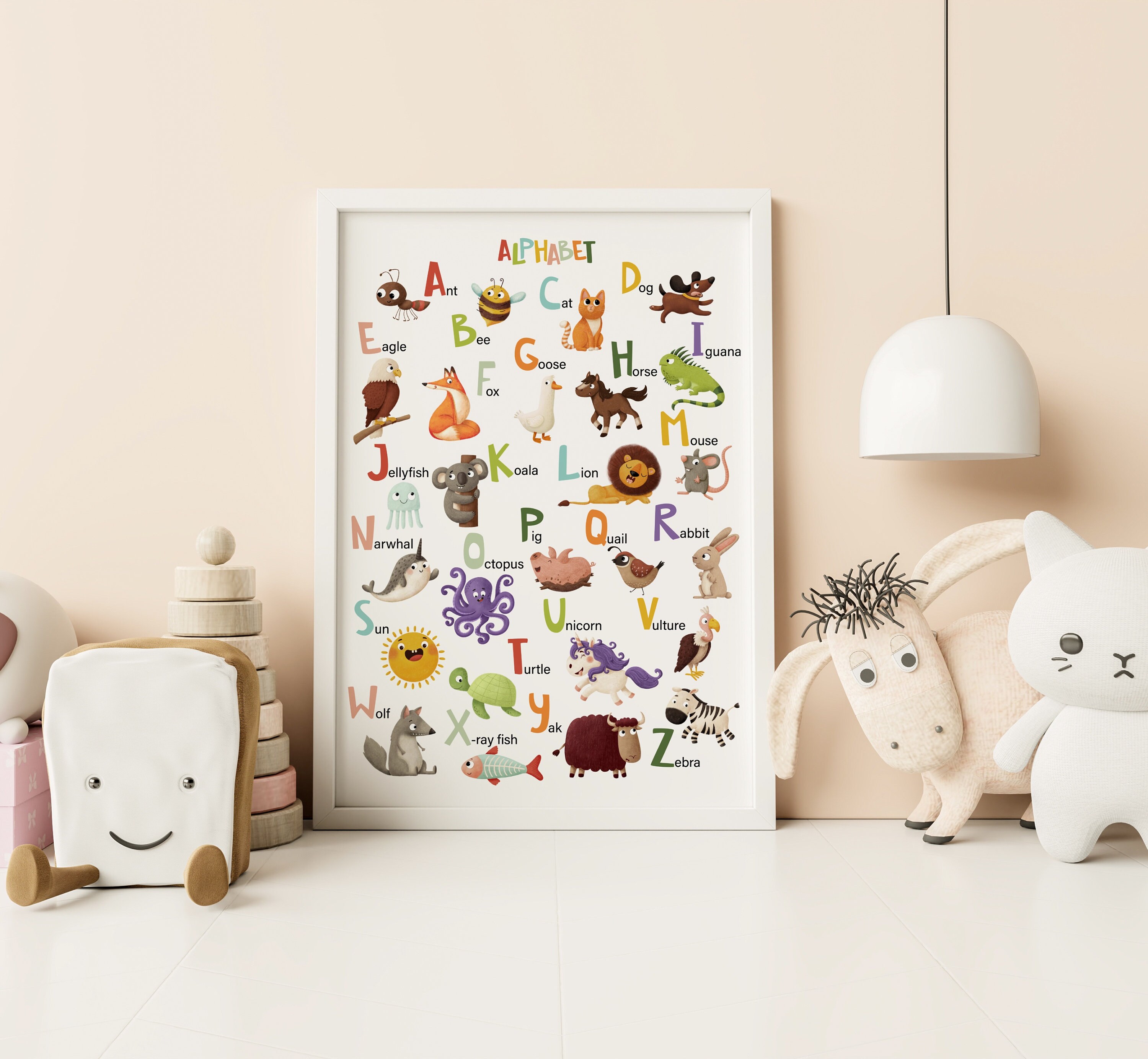 English Alphabet. Printable Poster With Super Cute Animals for Kids - Etsy