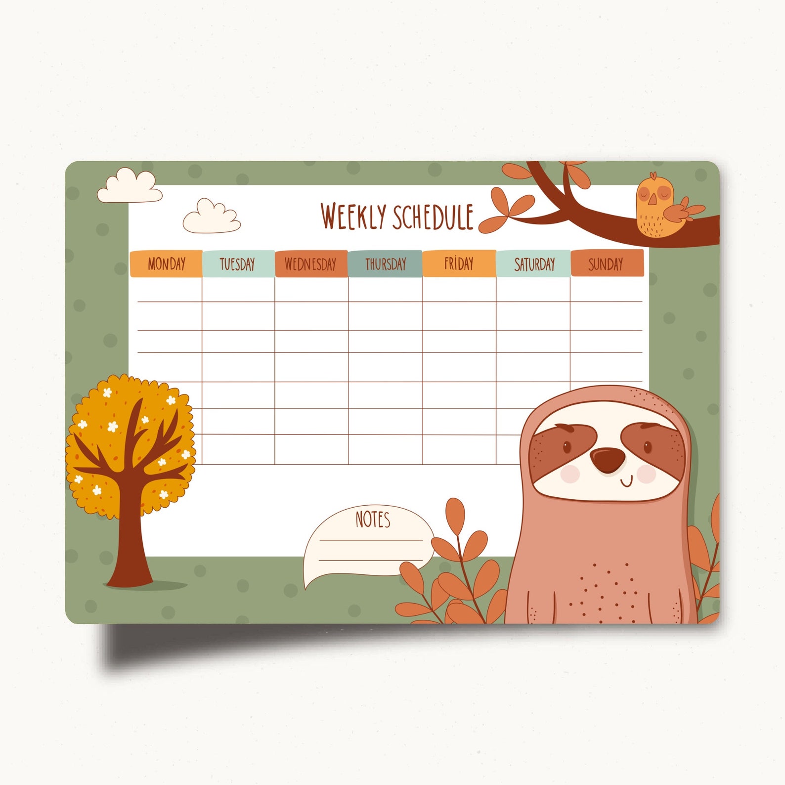 Printable Weekly Schedules Templates. School Daily Digital Planner for ...