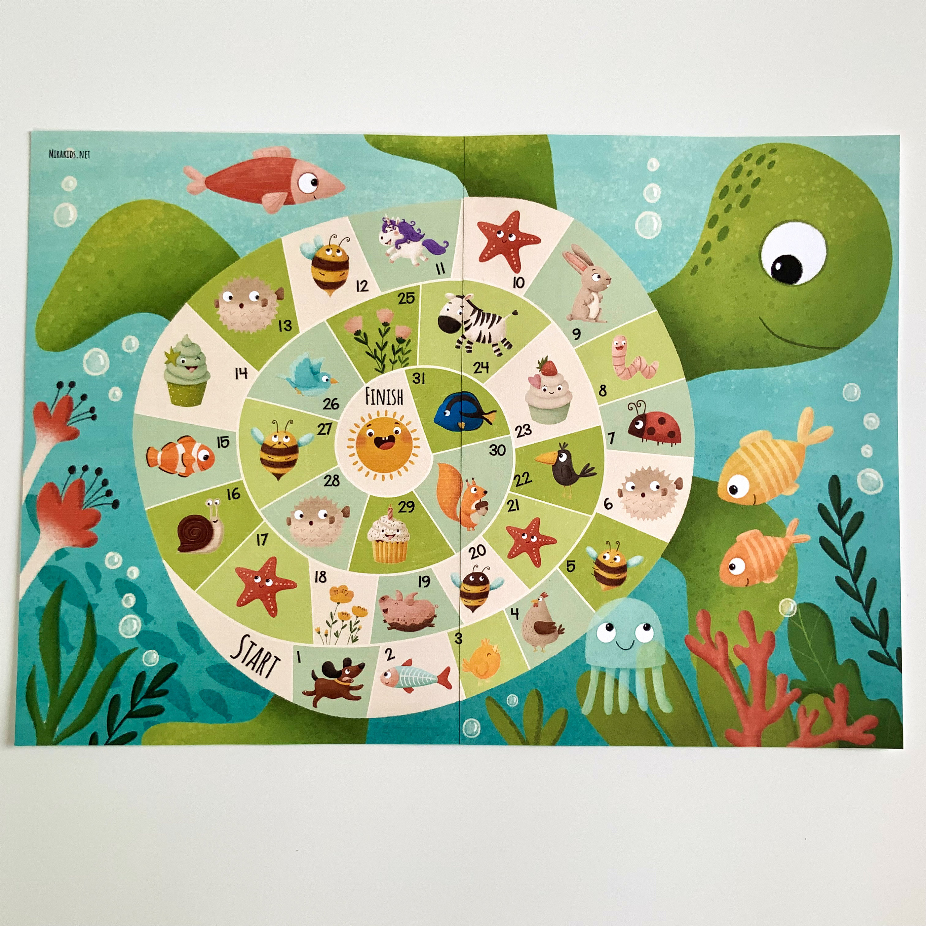 Board Game for Kids. Sea Turtle Race. Who is Faster First Board Game ...