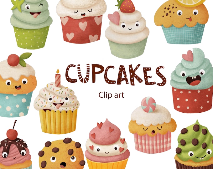 Digital Clip Art Set and Digital Paper - Cute Tea Party. Kawaii Clip ...