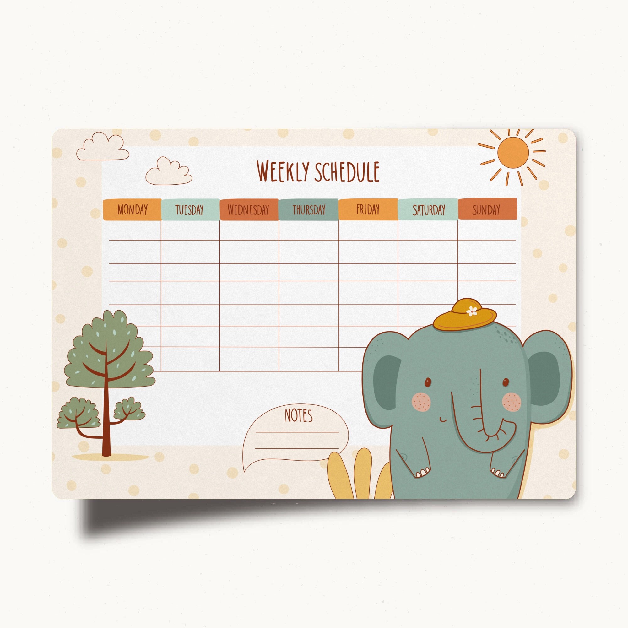 Printable Weekly Schedules Templates. School Daily Digital Planner for ...