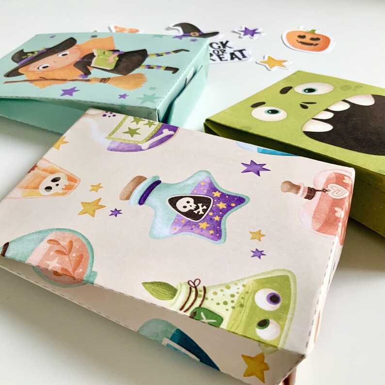 Printable Halloween Trick or Treat Bags Templates. DIY Bags Instant ...