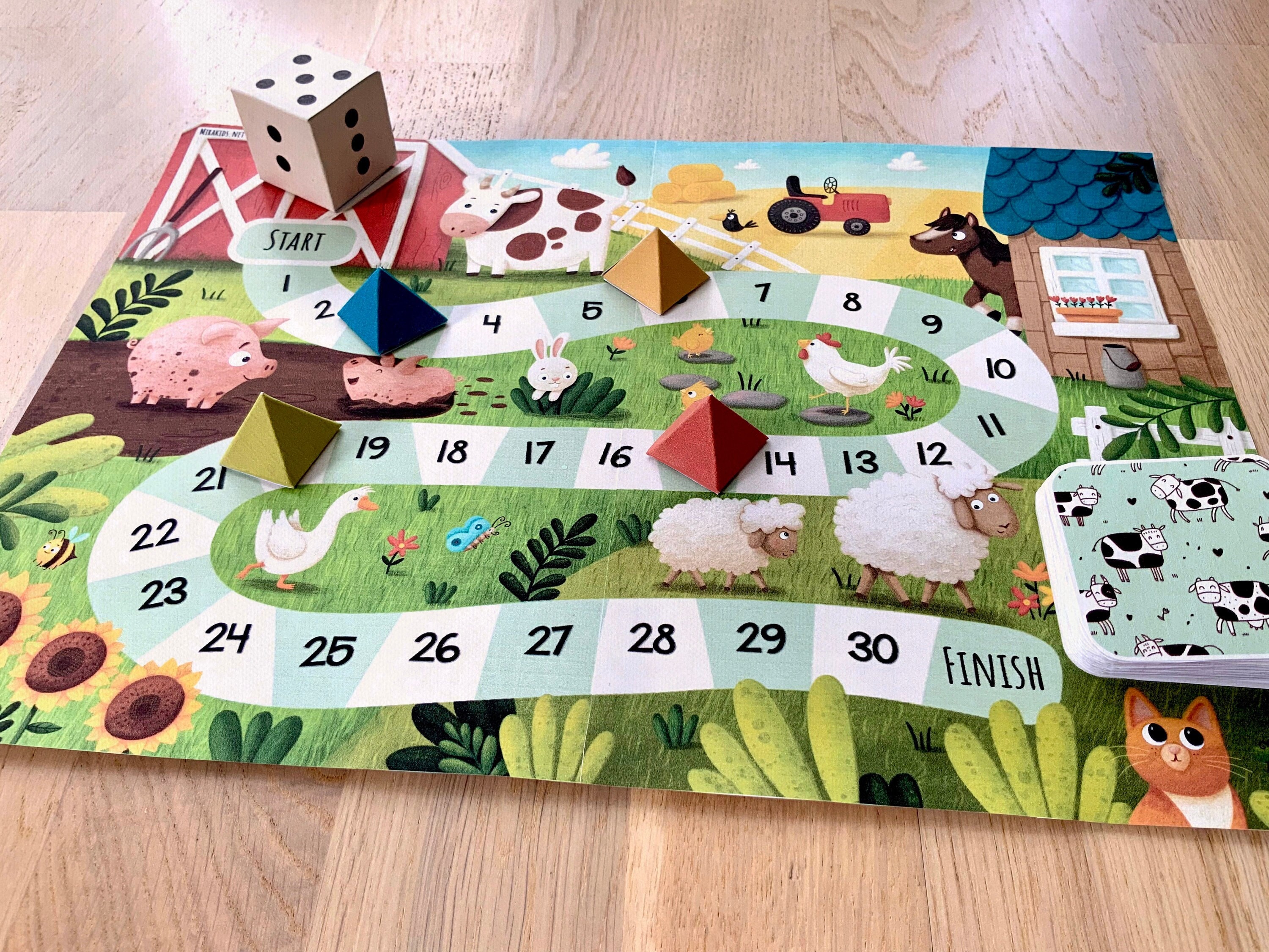 Board Game for Kids. Farm Animals. Who is Faster First Board Game for ...