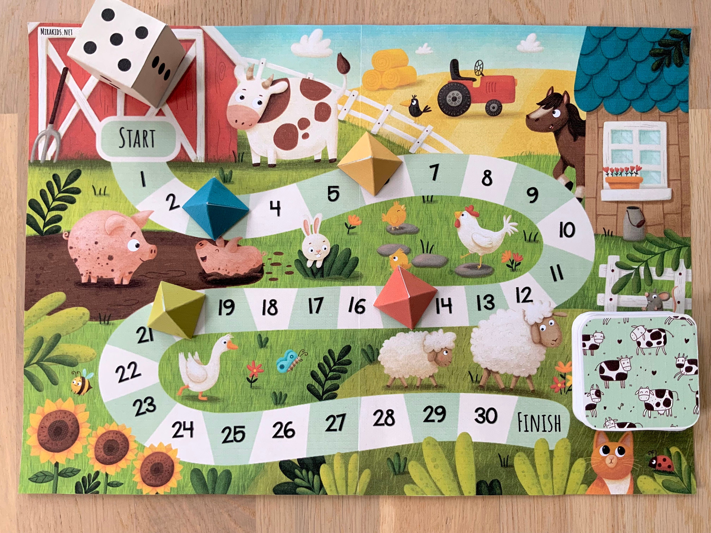 Board Game for Kids. Farm Animals. Who is Faster? First Board Game for ...