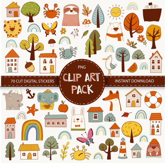 Clip Art Pack for Digital Planner. Printable Stickers Set. - Etsy