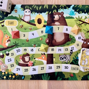 Forest Animals Board Game for Kids: Who is Faster? (PDF File) - Etsy