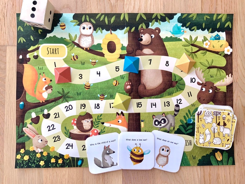 Forest Animals Board Game for Kids: Who is Faster? (PDF File) - Etsy
